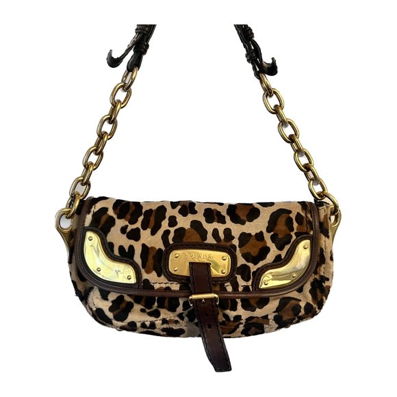 Prada | Bags | Vintage Prada Leopard Print Shoulder Bag In Excellent ...